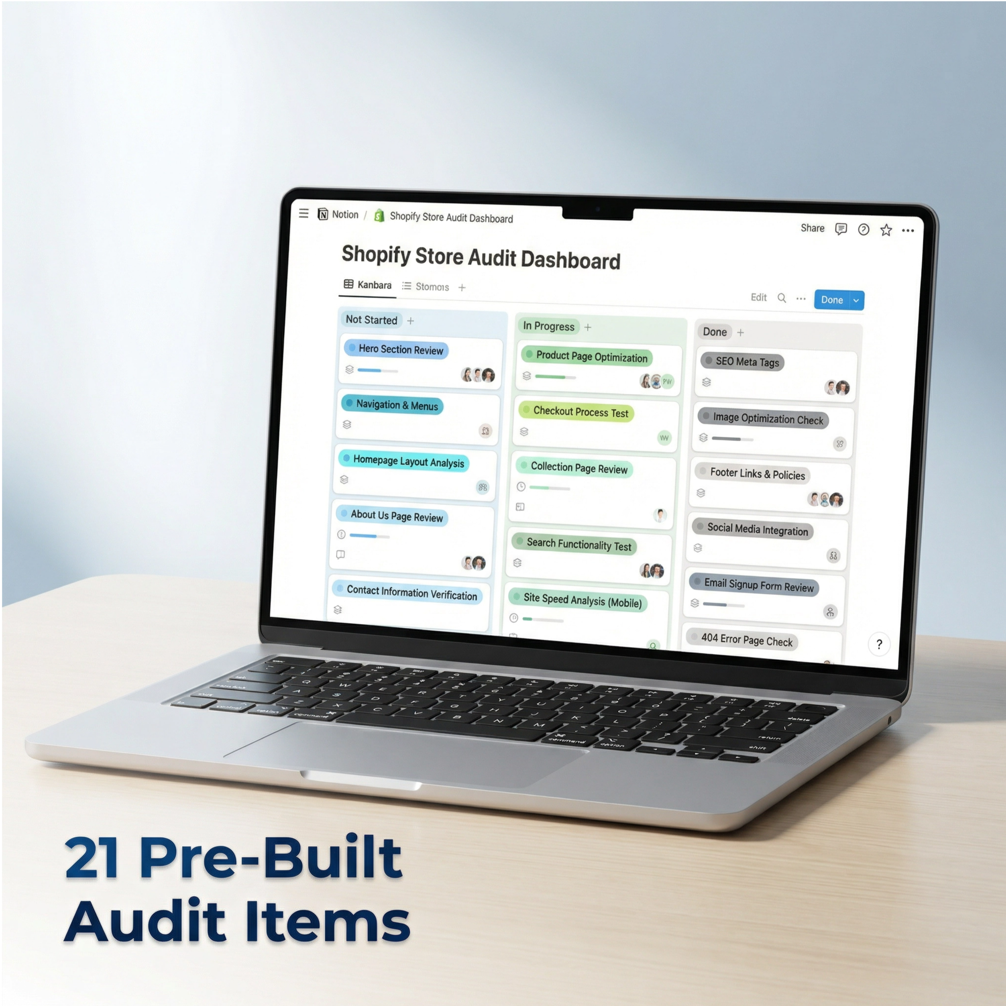 Shopify Store Audit Template (Notion) — 21 Pre-Built Audit Items – Gear ...
